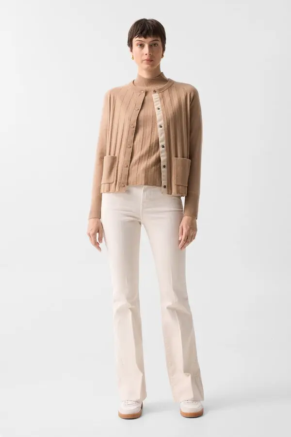 Bogner Tanja Virgin Wool Cashmere Cardigan - Camel