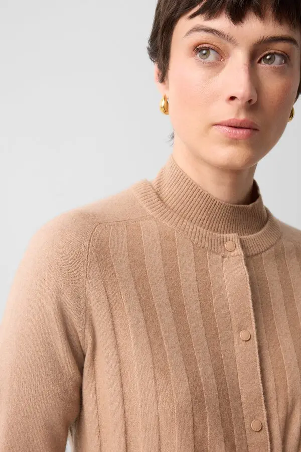 Bogner Tanja Virgin Wool Cashmere Cardigan - Camel