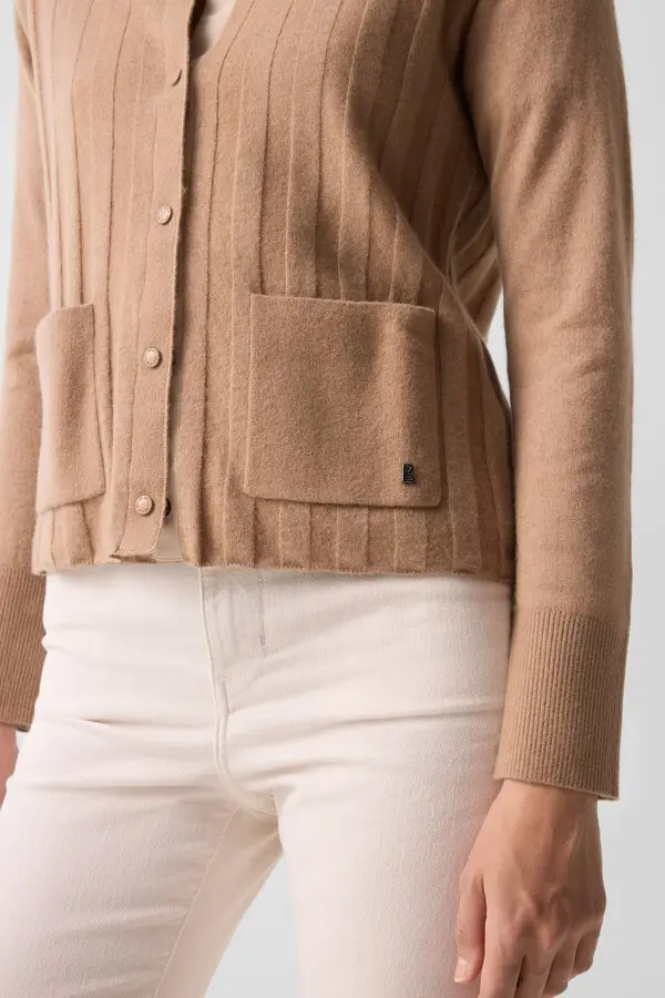 Bogner Tanja Virgin Wool Cashmere Cardigan - Camel