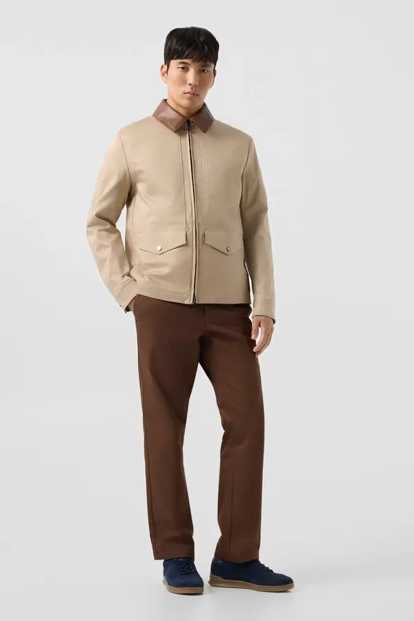 Bogner Mirco Twill Jacket With Leather Collar