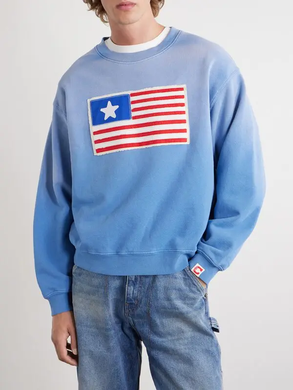 CHERRY LOS ANGELES Embroidered Cotton-jersey Sweater