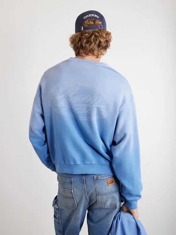 CHERRY LOS ANGELES Embroidered Cotton-jersey Sweater