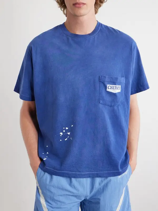 CHERRY LOS ANGELES Paint-splattered Cotton-jersey T-shirt