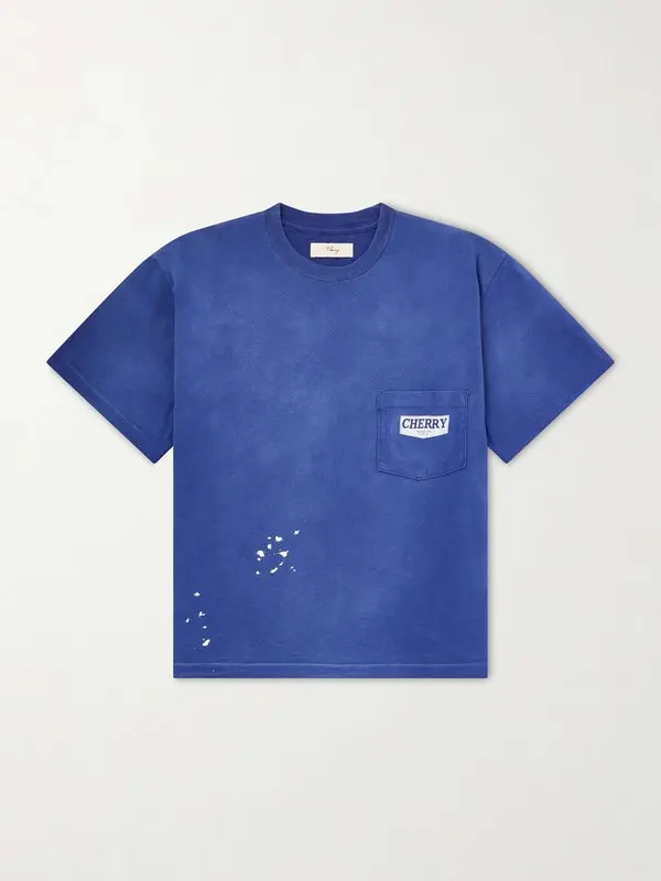 CHERRY LOS ANGELES Paint-splattered Cotton-jersey T-shirt