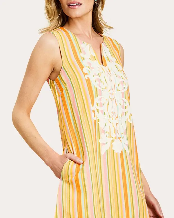 Mestiza New York Belize Embroidered Stripe Mini Shift Dress