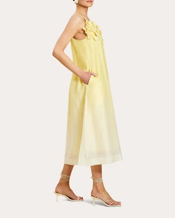 Mestiza New York Solenn Ombré Organza Appliqué Midi Dress