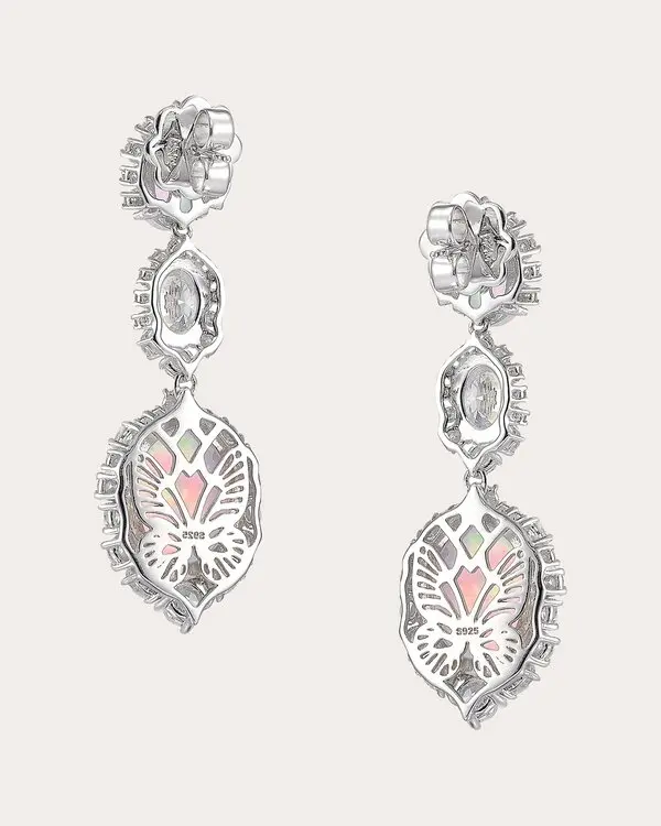 ANABELA CHAN Diamond & Sky Opal Cabochon Drop Earrings