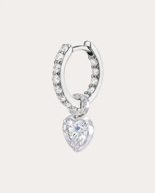 ANABELA CHAN Diamond Petite Heart Hoop Earrings