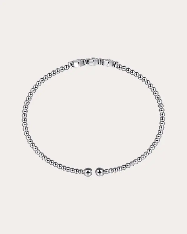 GABRIEL & CO. Diamond & 14k White Gold Bujukan Hexagon Cuff