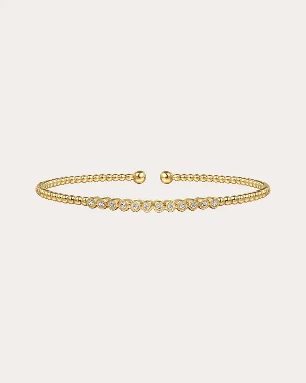 Gabriel & Co. Diamond & 14k Beaded Cuff - Yellow