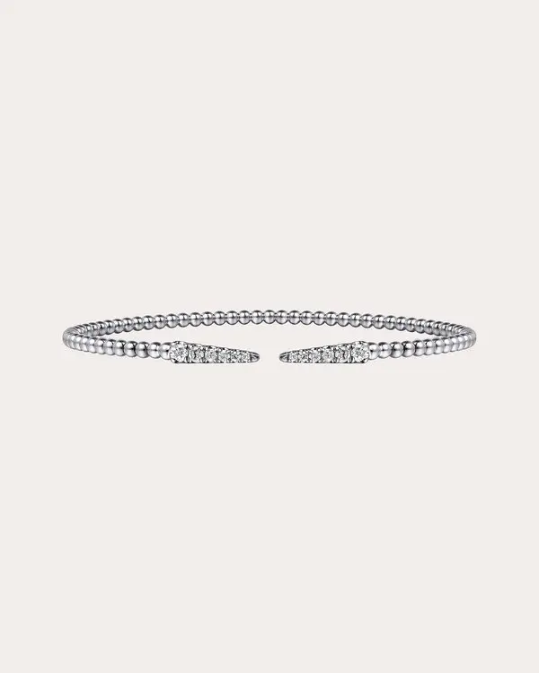 GABRIEL & CO. Diamond & 14k White Gold Spiked Cuff Bracelet - Silver