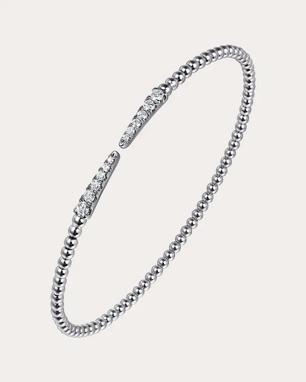 GABRIEL & CO. Diamond & 14k White Gold Spiked Cuff Bracelet