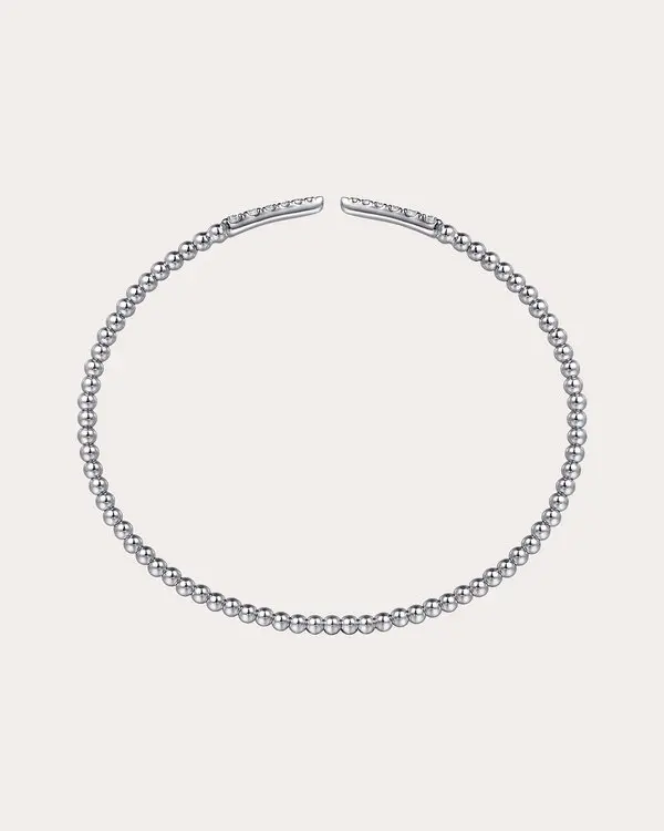 GABRIEL & CO. Diamond & 14k White Gold Spiked Cuff Bracelet