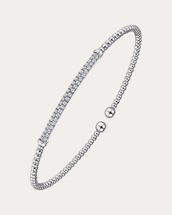 GABRIEL & CO. Diamond & 14k White Gold Bujukan Bar Cuff