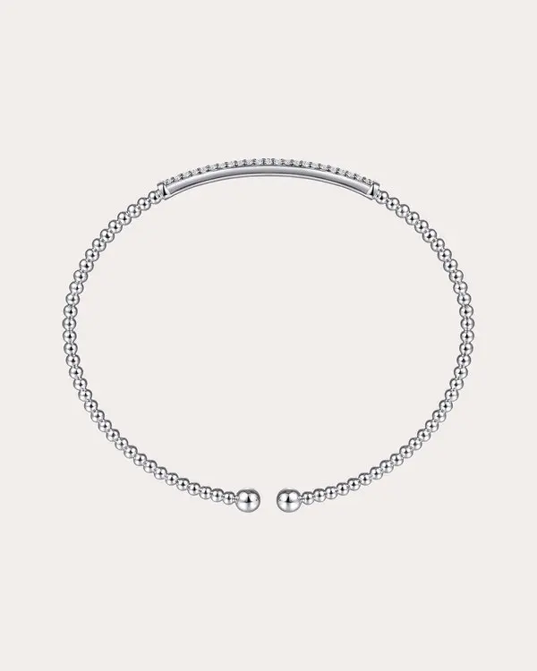 GABRIEL & CO. Diamond & 14k White Gold Bujukan Bar Cuff