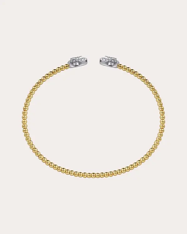 GABRIEL & CO. Diamond & 14k Two-tone Pear Cuff Bracelet