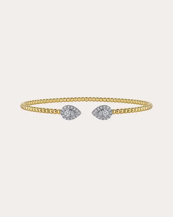 Gabriel & Co. Diamond & 14k Two-tone Pear Cuff Bracelet - Yellow