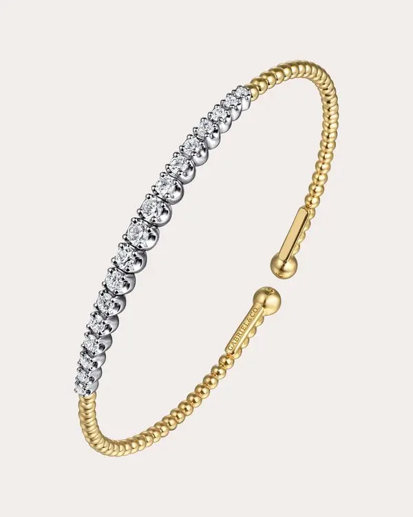 GABRIEL & CO. Two-tone Diamond Cuff Bracelet