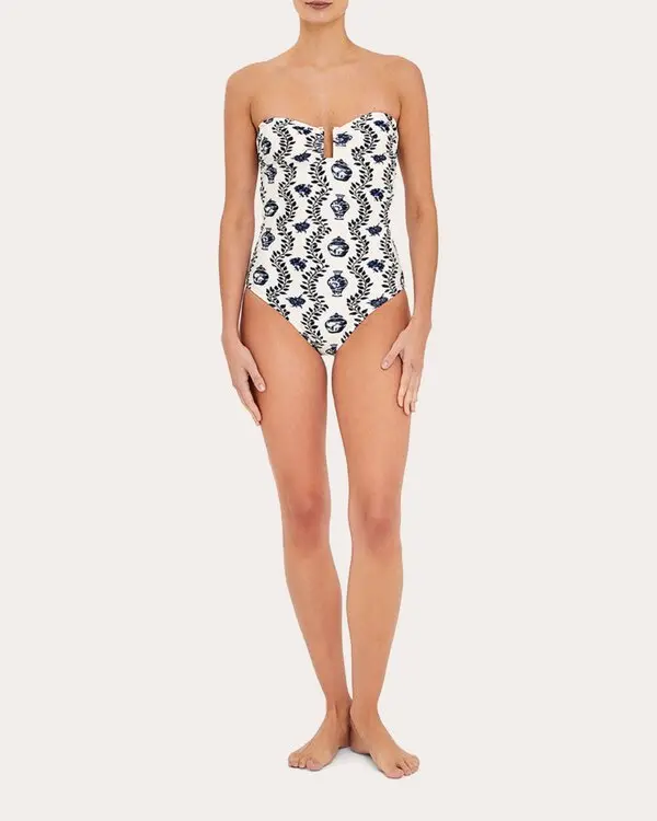 AGUACLARA Strapless One-piece With Dynastie Royale Print