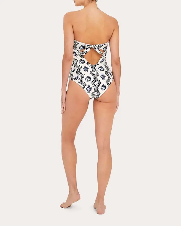 AGUACLARA Strapless One-piece With Dynastie Royale Print