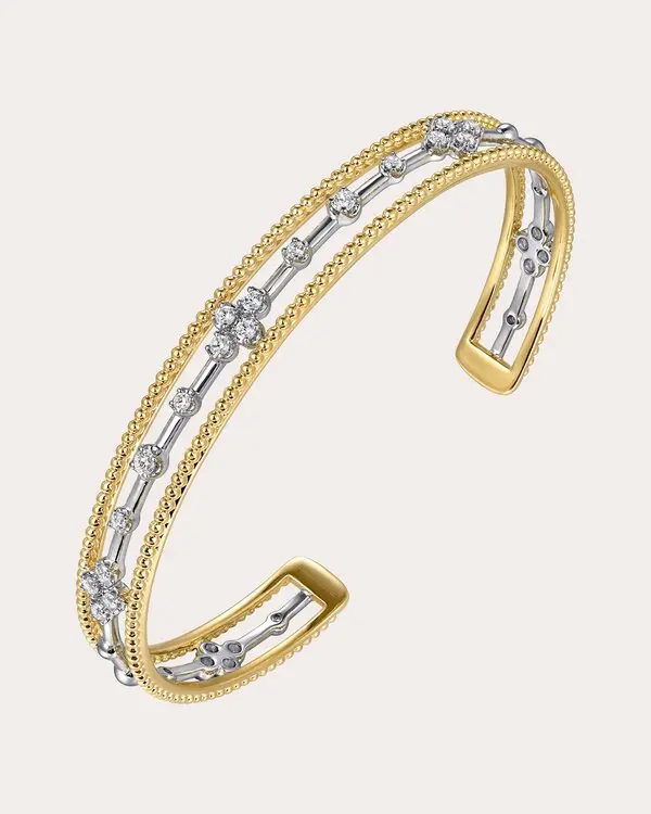 Gabriel & Co. Diamond & 14k Two-tone Bujukan Channel Cuff