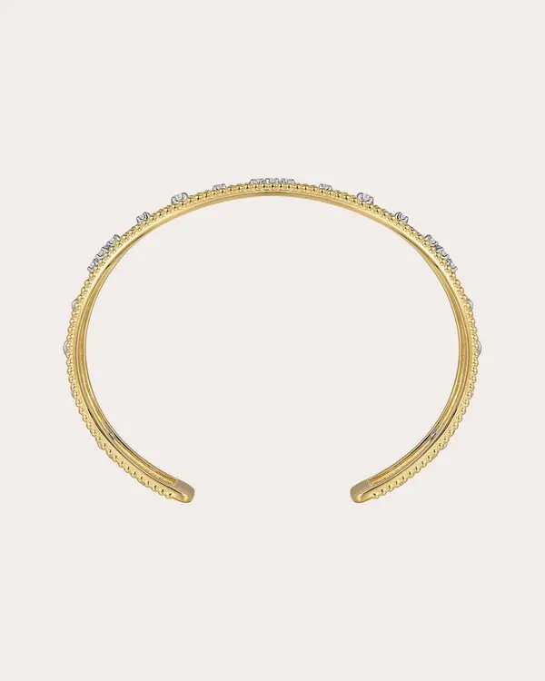 Gabriel & Co. Diamond & 14k Two-tone Bujukan Channel Cuff