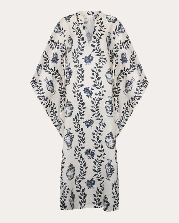 AGUACLARA Dynastie Royale Linen Maxi Kaftan