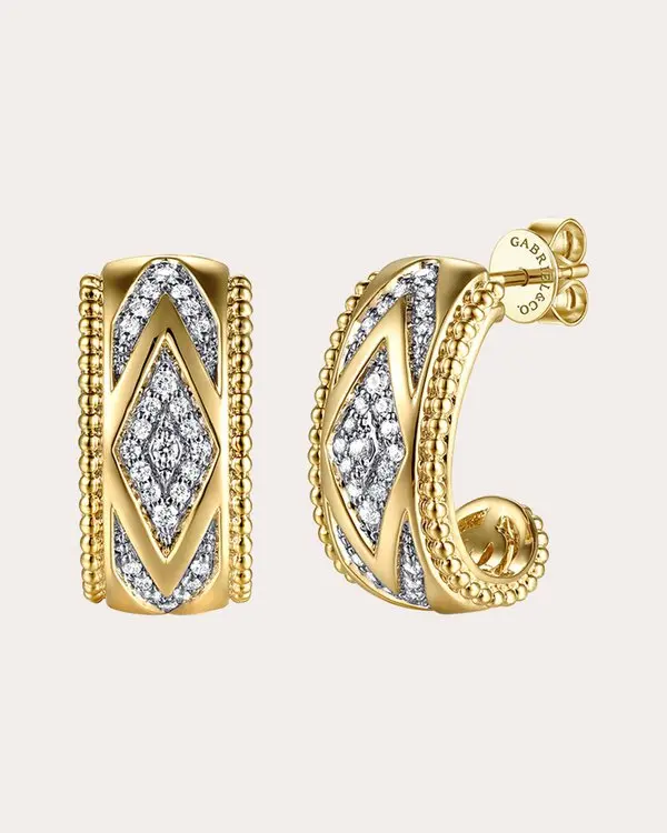 Gabriel & Co. Diamond Hoop Earrings - Yellow