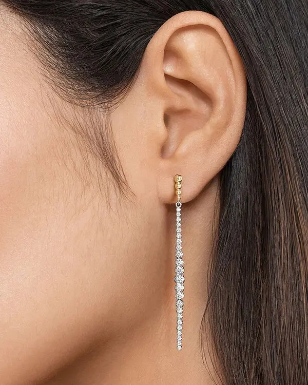 GABRIEL & CO. Diamond & Two-tone Linear Drop Earrings