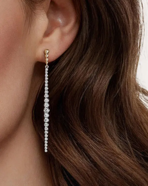 GABRIEL & CO. Diamond & Two-tone Linear Drop Earrings