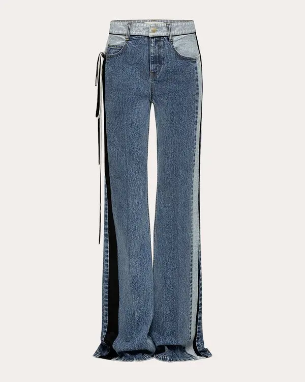 Hellessy Ben Satin Ribbon Straight-leg Jeans