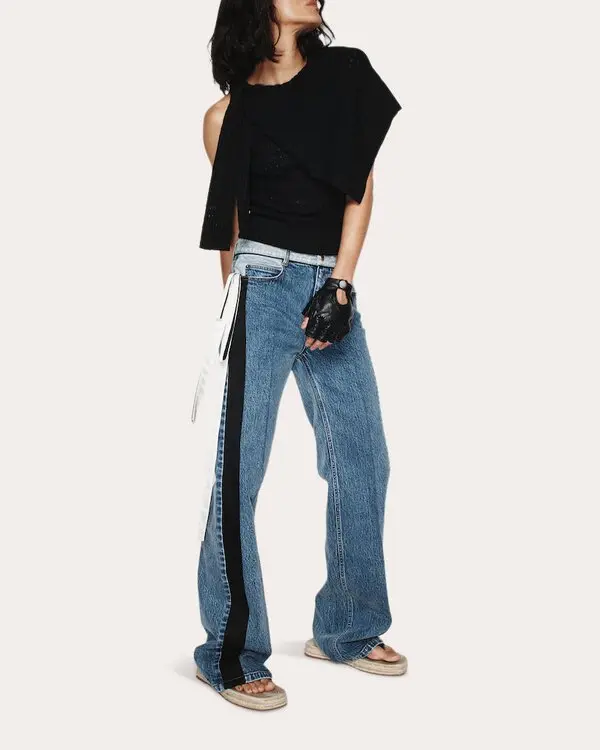 Hellessy Ben Satin Ribbon Straight-leg Jeans