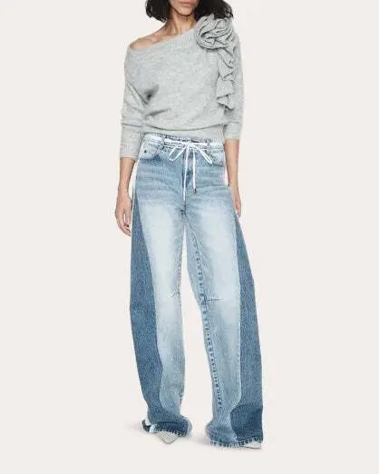 Hellessy Odin Corsage Boatneck Sweater - Grey