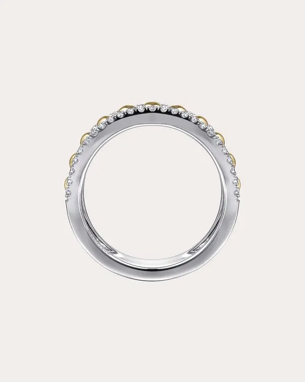 GABRIEL & CO. Diamond & Two-tone Bujukan Wide Band Ring