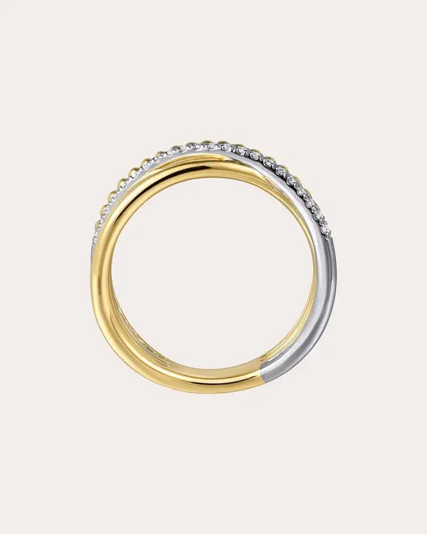 GABRIEL & CO. Diamond & 14k Gold Crisscross Ring
