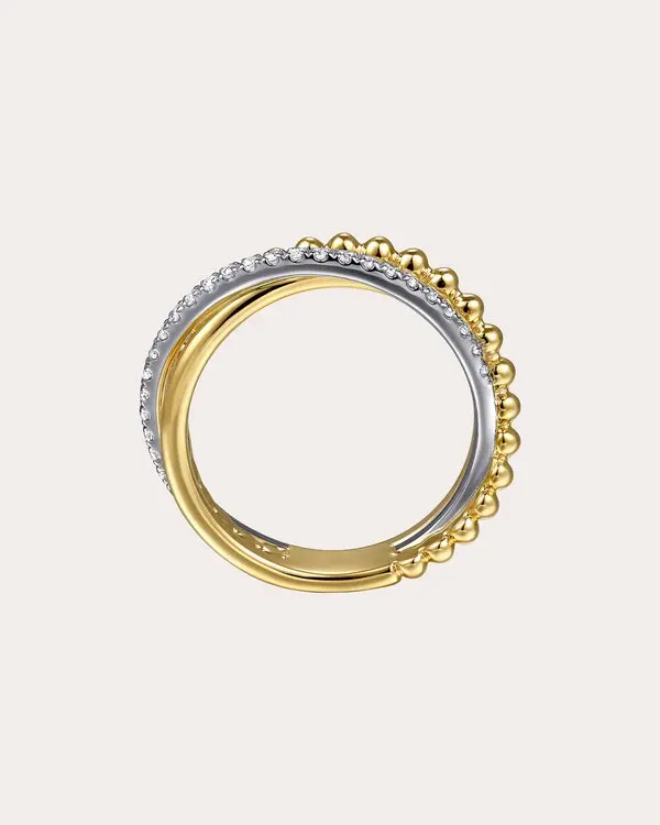 Gabriel & Co. Diamond & Two-tone Bujukan Crisscross Ring
