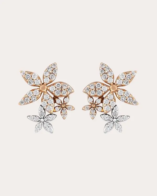BEE GODDESS Diamond Apple Seed Tara Stud Earrings - Gold