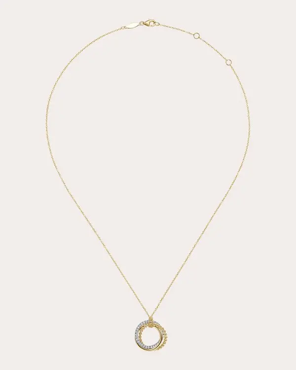 GABRIEL & CO. Diamond & 14k Interlocking Circles Pendant Necklace - Gold