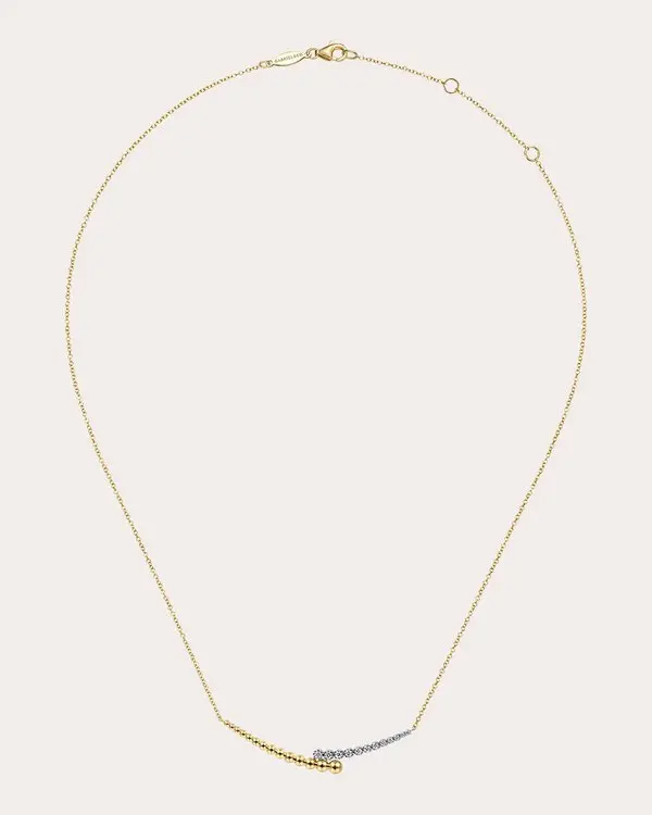 Gabriel & Co. Diamond & 14k Bujukan Bar Necklace - Yellow