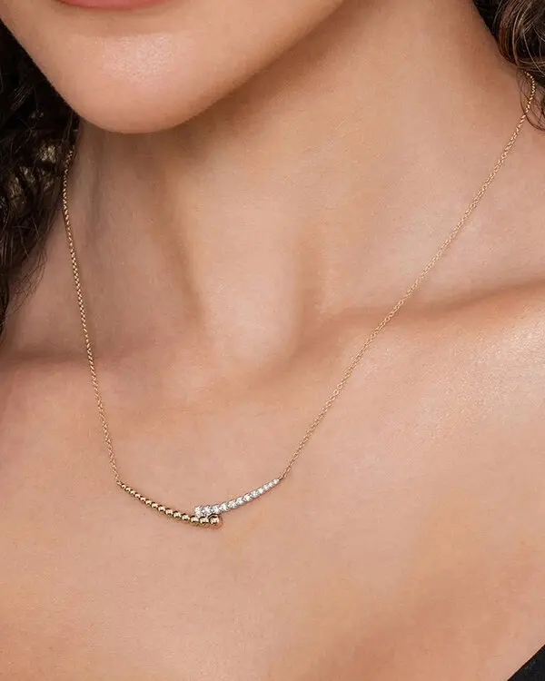 Gabriel & Co. Diamond & 14k Bujukan Bar Necklace