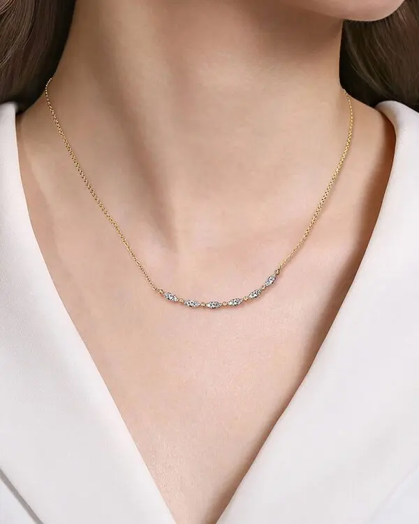 GABRIEL & CO. Diamond & 14k Marquise Necklace