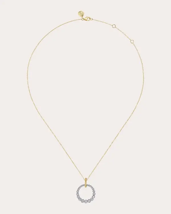 Gabriel & Co. Diamond & 14k Circle Pendant Necklace - Yellow