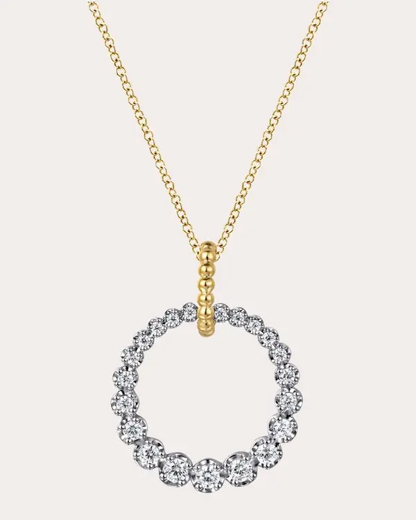 Gabriel & Co. Diamond & 14k Circle Pendant Necklace
