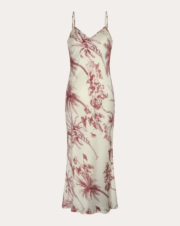 AGUACLARA Provence Silk Midi Slip Dress