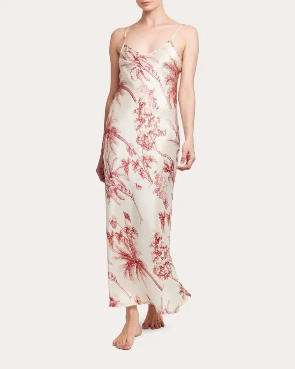 AGUACLARA Provence Silk Midi Slip Dress