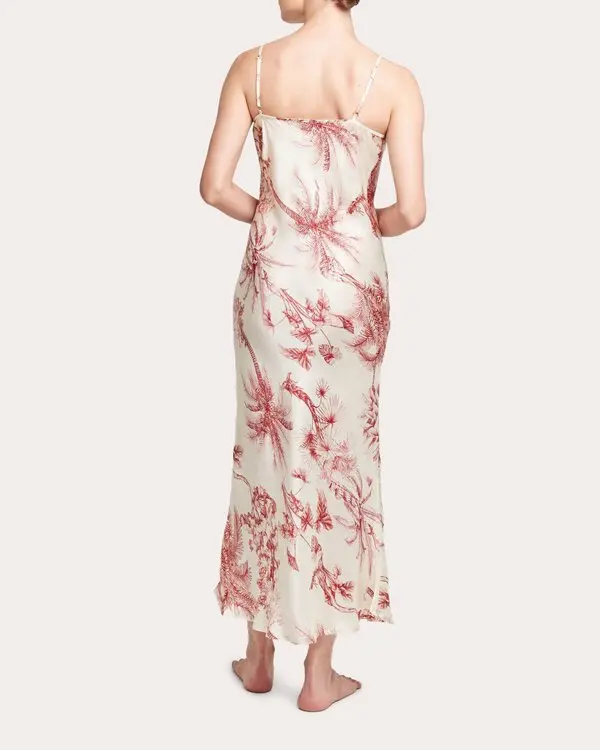 AGUACLARA Provence Silk Midi Slip Dress