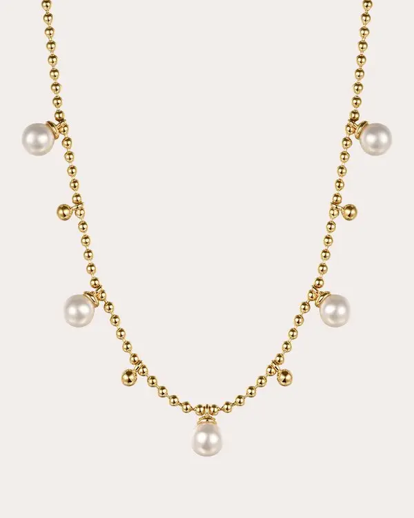 GABRIEL & CO. Pearl & 14k Bujukan Droplet Necklace