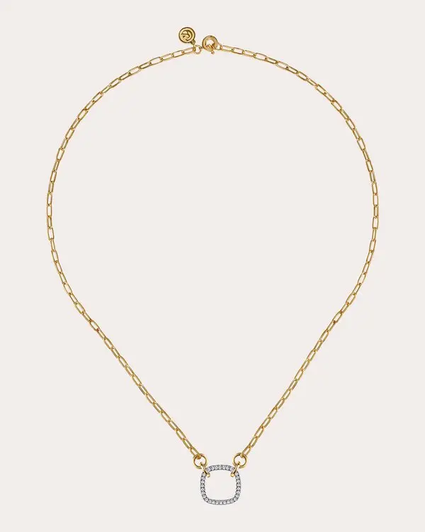 Gabriel & Co. 14k Diamond Paperclip Pendant Necklace - Yellow