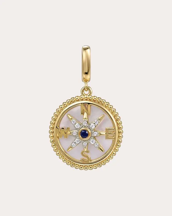 Gabriel & Co. Mother Of Pearl Compass Medallion - Yellow