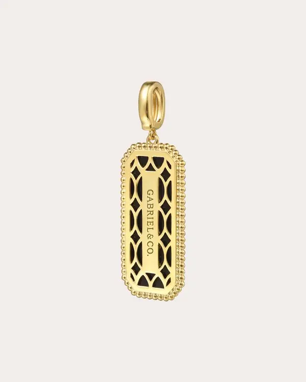 GABRIEL & CO. 14k Yellow Gold Onyx & Diamond Star Pendant